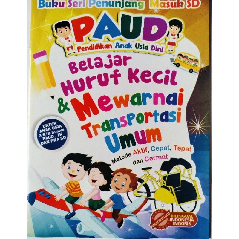 Paud Book Learning Lowercase & Coloring Public Transportation | Shopee ...