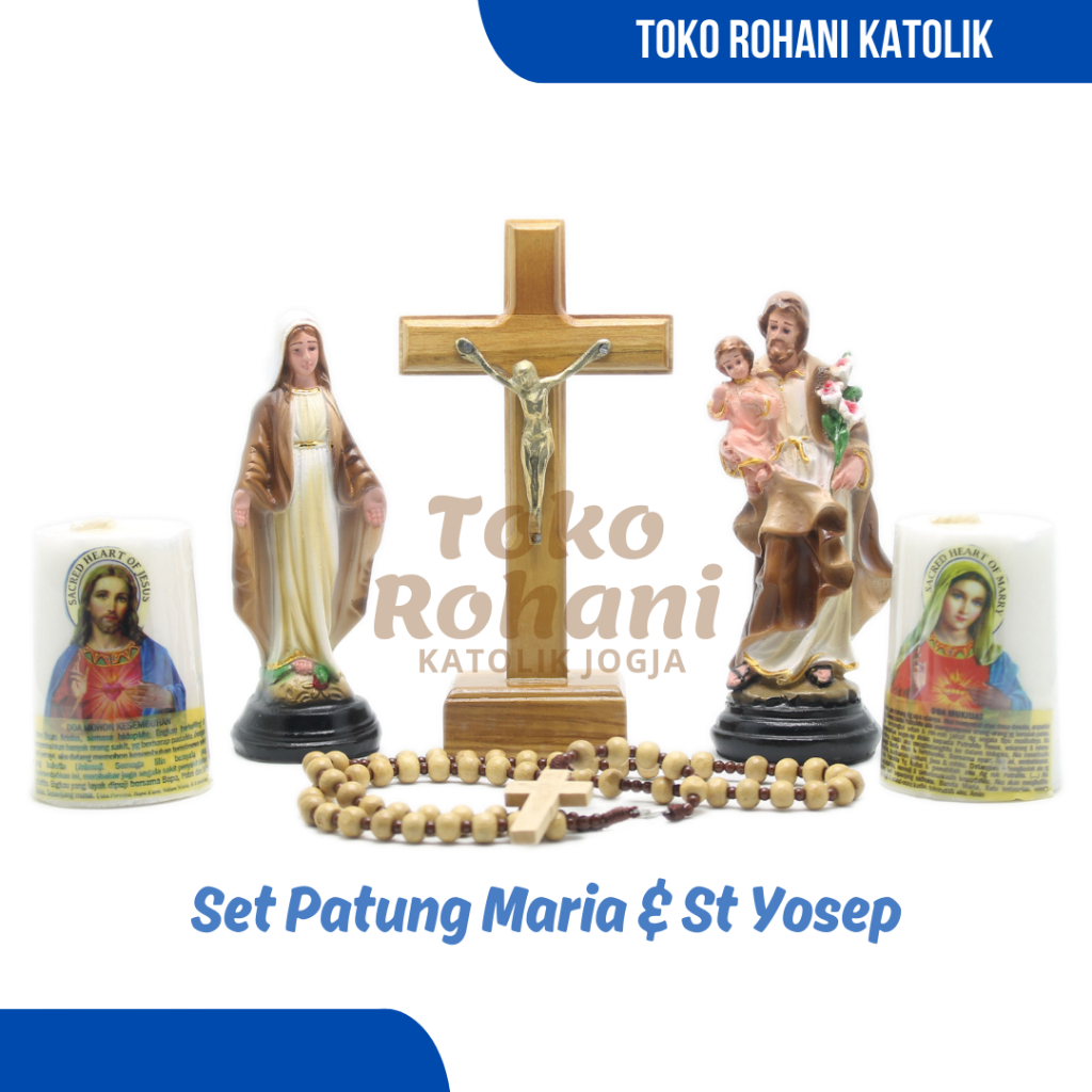LILIN MARIA-YOSEP STATUE SET (SIZE 15 CM) CATHOLIC PRAYER SET/ CATHOLIC ...