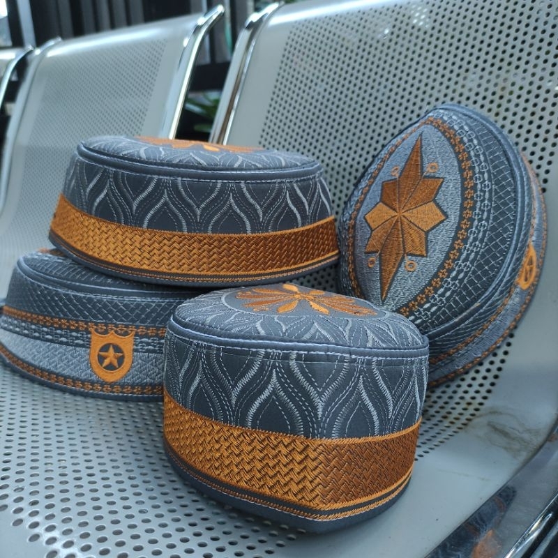 Rpahala peci Embroidery peci Gray peci motif 1-9 National peci songkok ...