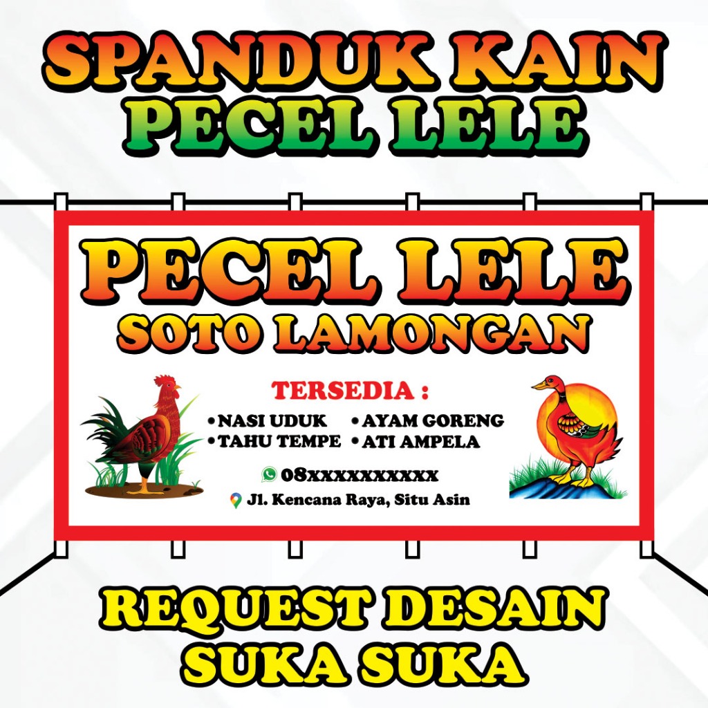 Lele PECEL BANNER - CHICKEN POWDER - FRIED RICE - CUSTOM + FREE DESIGN ...