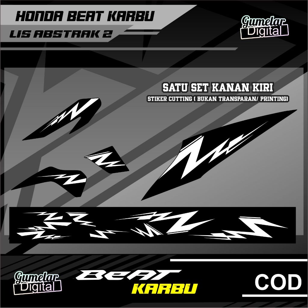 Cutting Stickers HONDA BEAT Carb Abstract 1 Already Cut, Just Paste It ...