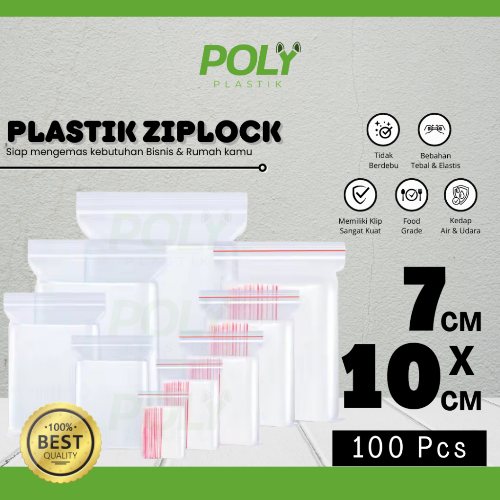 Ziplock Plastic/ Clear Plastic Clip/ Zipper Bag Size 7x10cm Contains ...