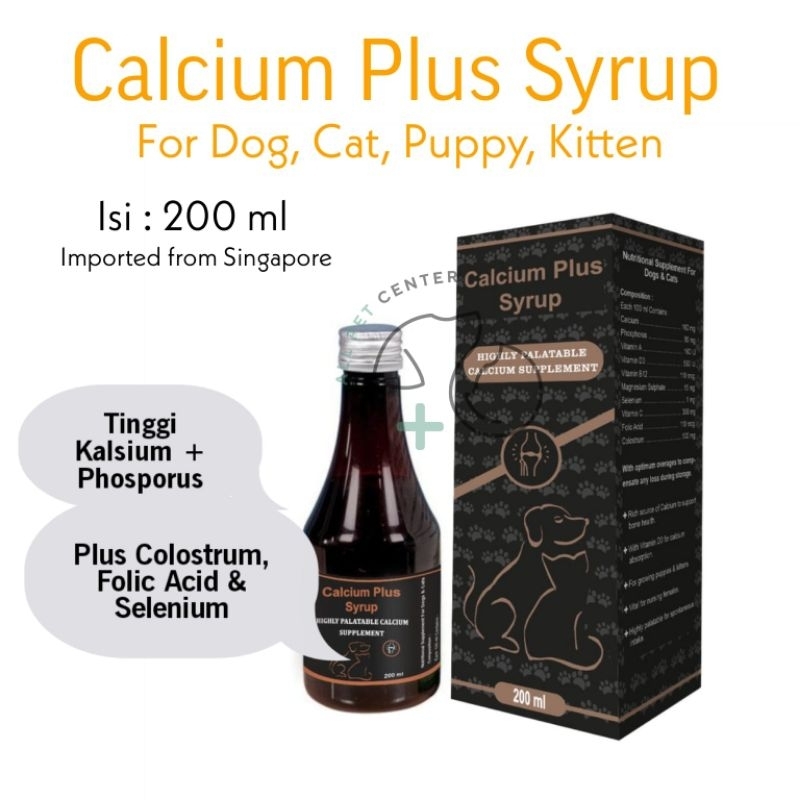 Vitamin Puppy Kitten CALCIUM Dog Cat CALCIUM Plus SYRUP Plus Colostrum ...
