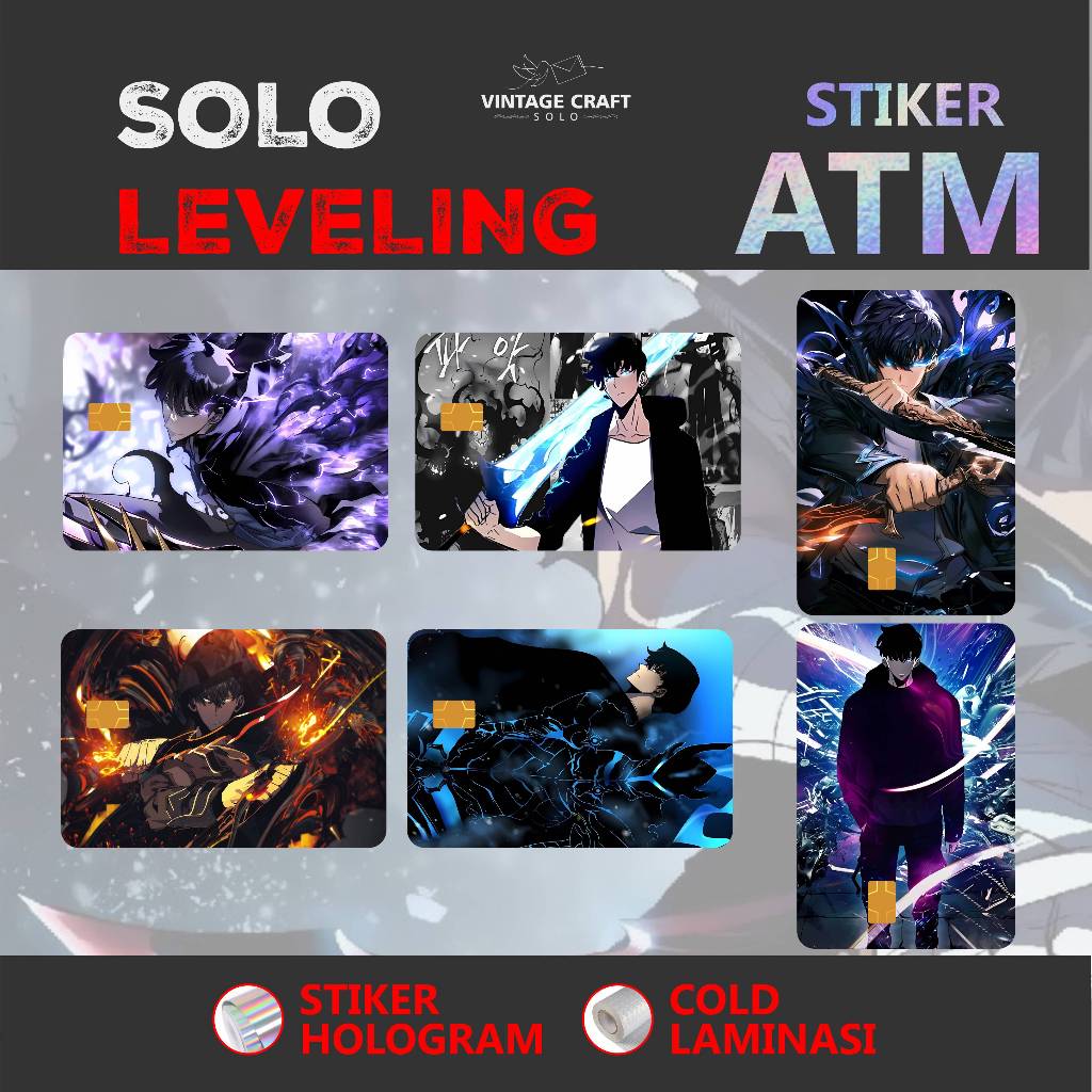 Anime Manhwa Solo Leveling Hologram ATM Skin Card Garskin Sticker ...