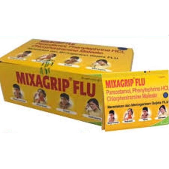 Mixagrip Flu Caplet Relieves Symptoms Of Flu Yellow Tablets 1Box ...