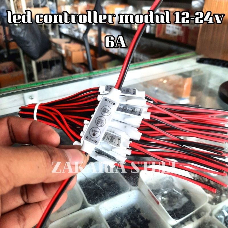 LED CONTROLLER MODULE DIMMER LED LIGHT CONTROL 12V-24V 6A | Shopee ...