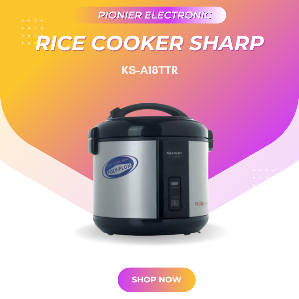 [Exs - Display] MAGIC COM/RICE COOKER SHARP KS-A18TTR | Shopee Philippines