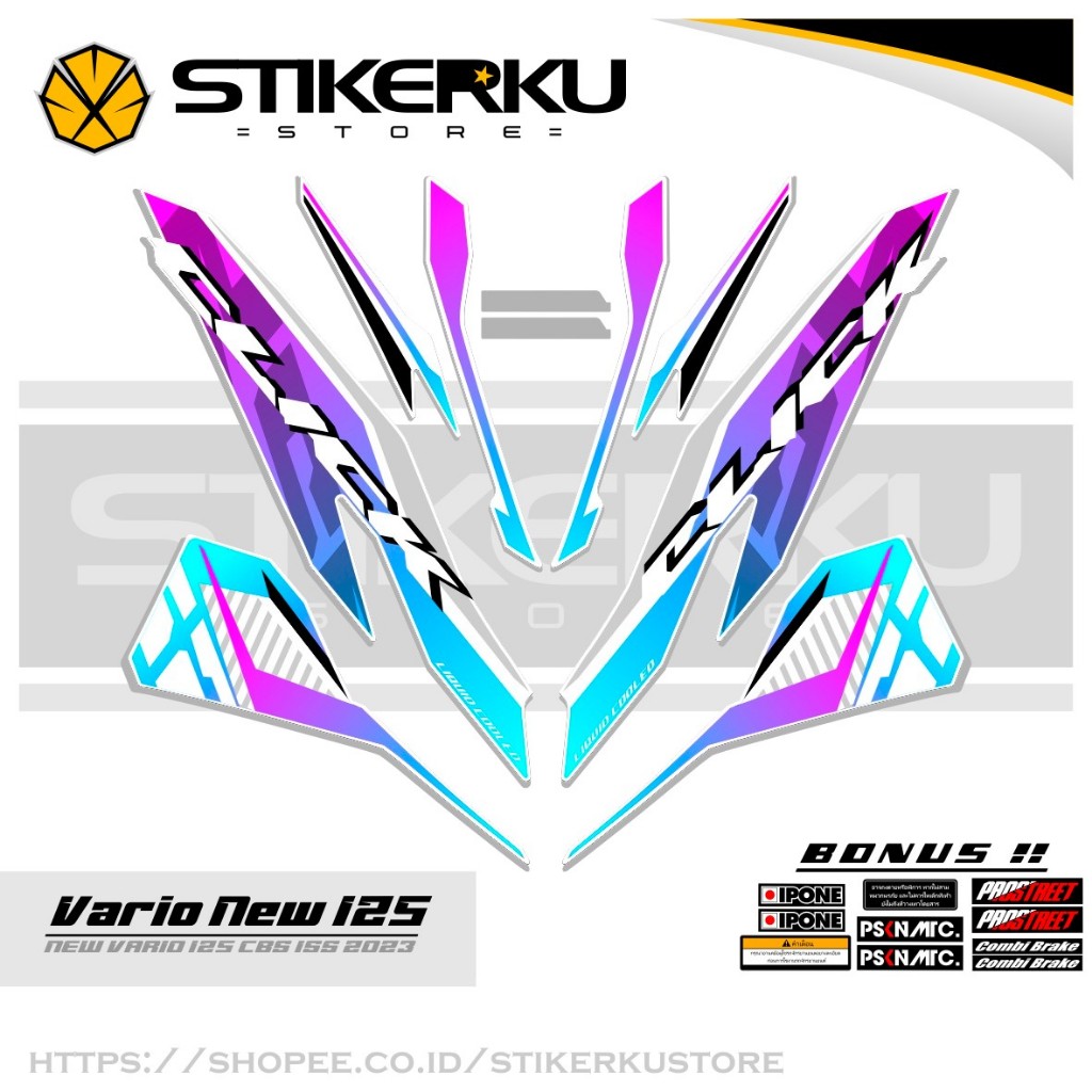 Striping VARIO NEW 125 2023 MOTIF 18 / STICKER VARIO NEW 125 CBS ISS ...