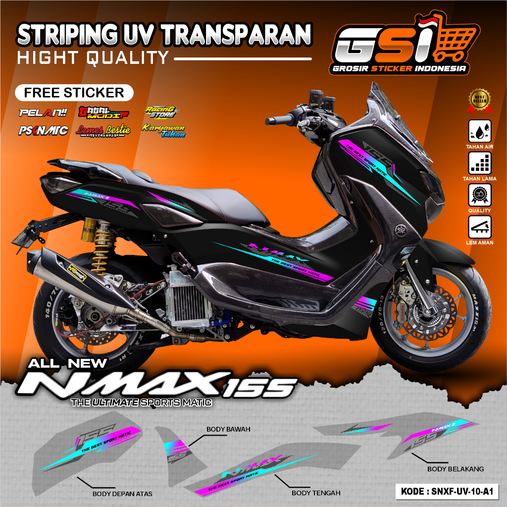 New NMAX 155 Sticker Striping Transparent Variations - Yamaha All New ...