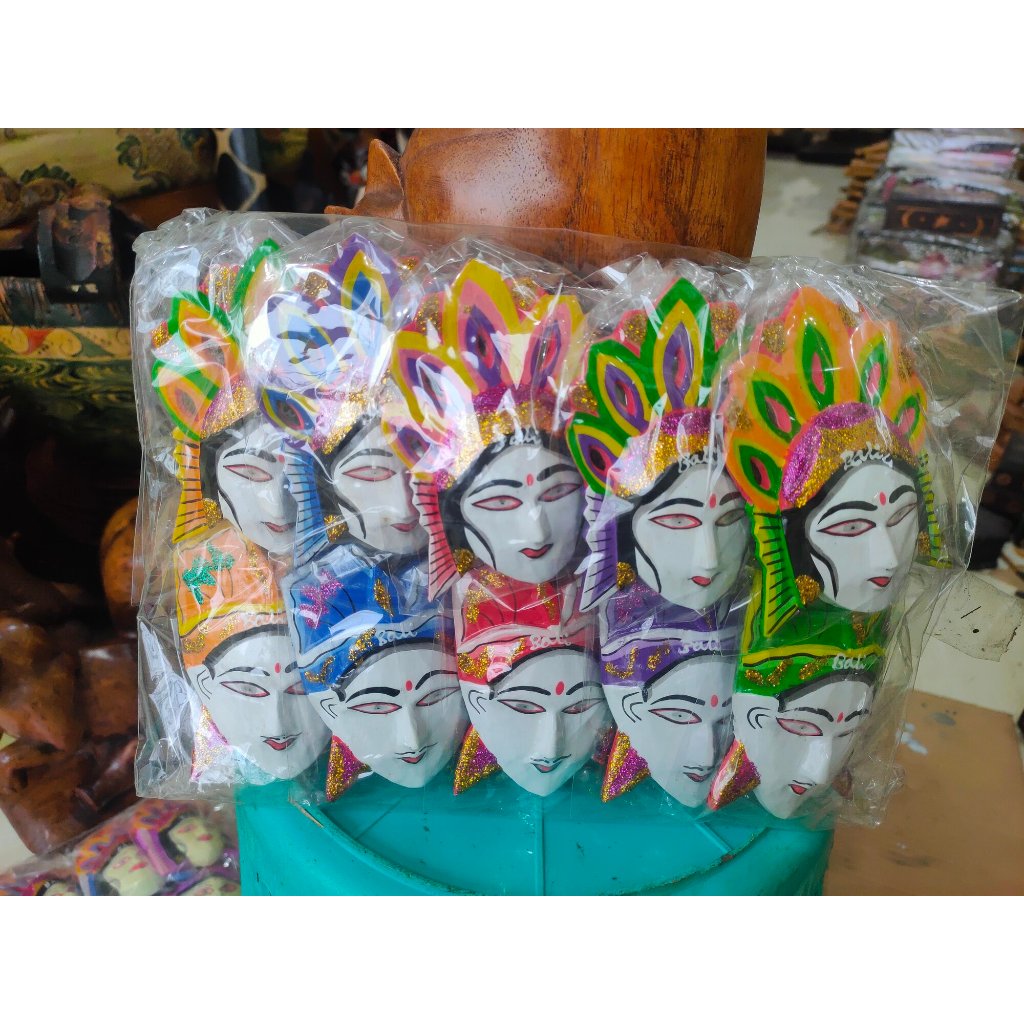 Balinese Fridge Magnet Sticker Package Made of Wood (1 Package contains ...