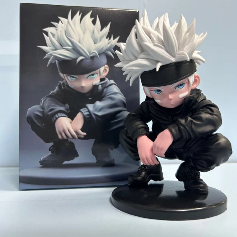 Gojo Satoru Sensei Anime Jujutsu Kaisen gojo chibi Figure Sitting Squat ...