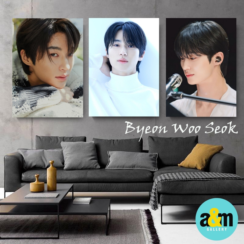HIASAN DINDING KAYU A&m Wooden Poster Actor Byeon Woo Seok Wall Decoration Korean Drama Actor I ...