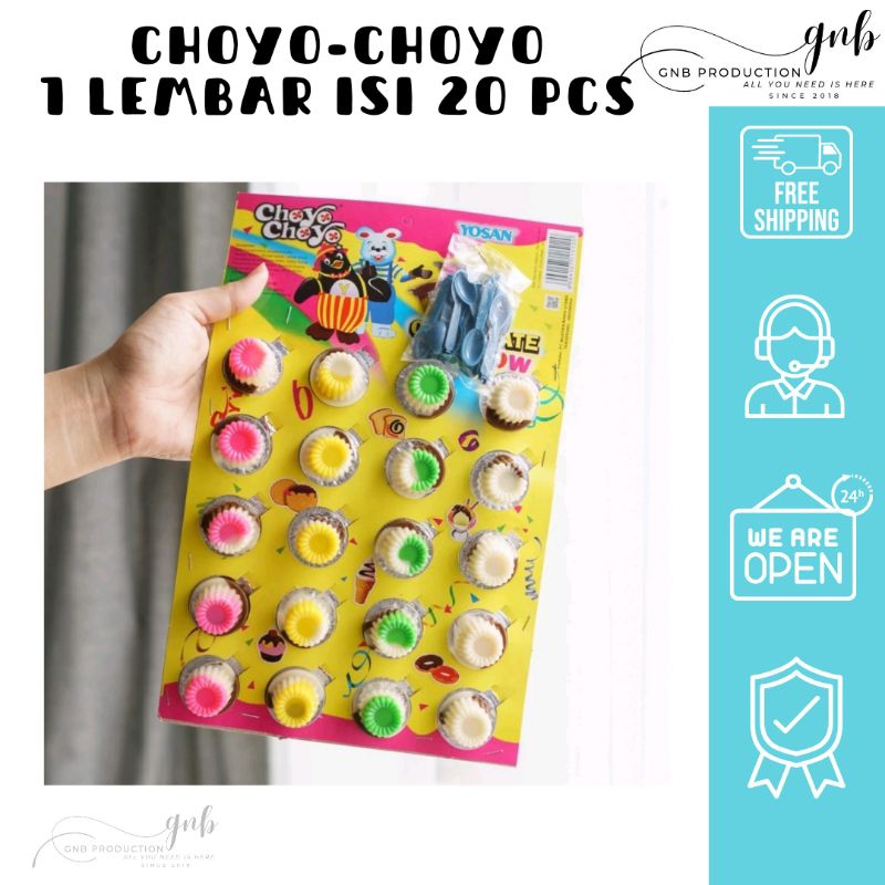Choyo-choyo Chocolate Dab Old School Snack 1 Sheet Contains 20 PCS ...