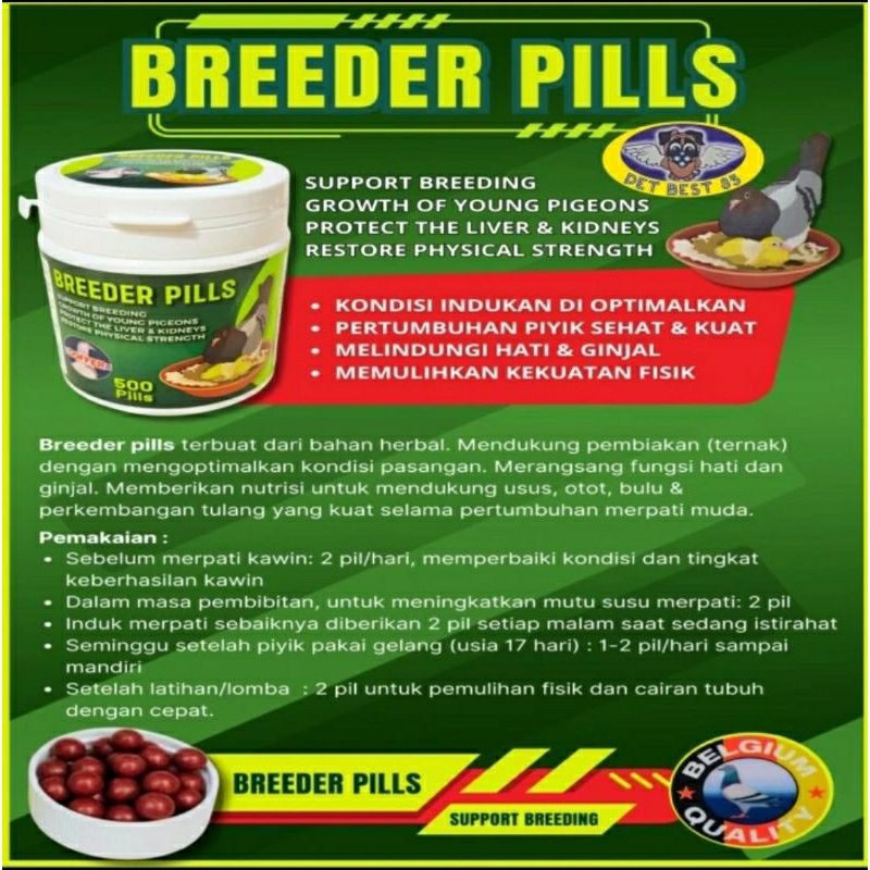 Breeder Pills 10 Pills Vitamin Bird Breeding Support/Piyik Growth ...