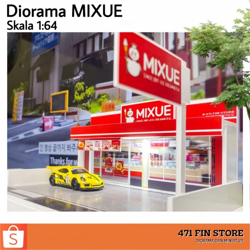 MIXUE DIORAMA, Miniature, 1:64 scale Hotwheels Car Parking | Shopee ...