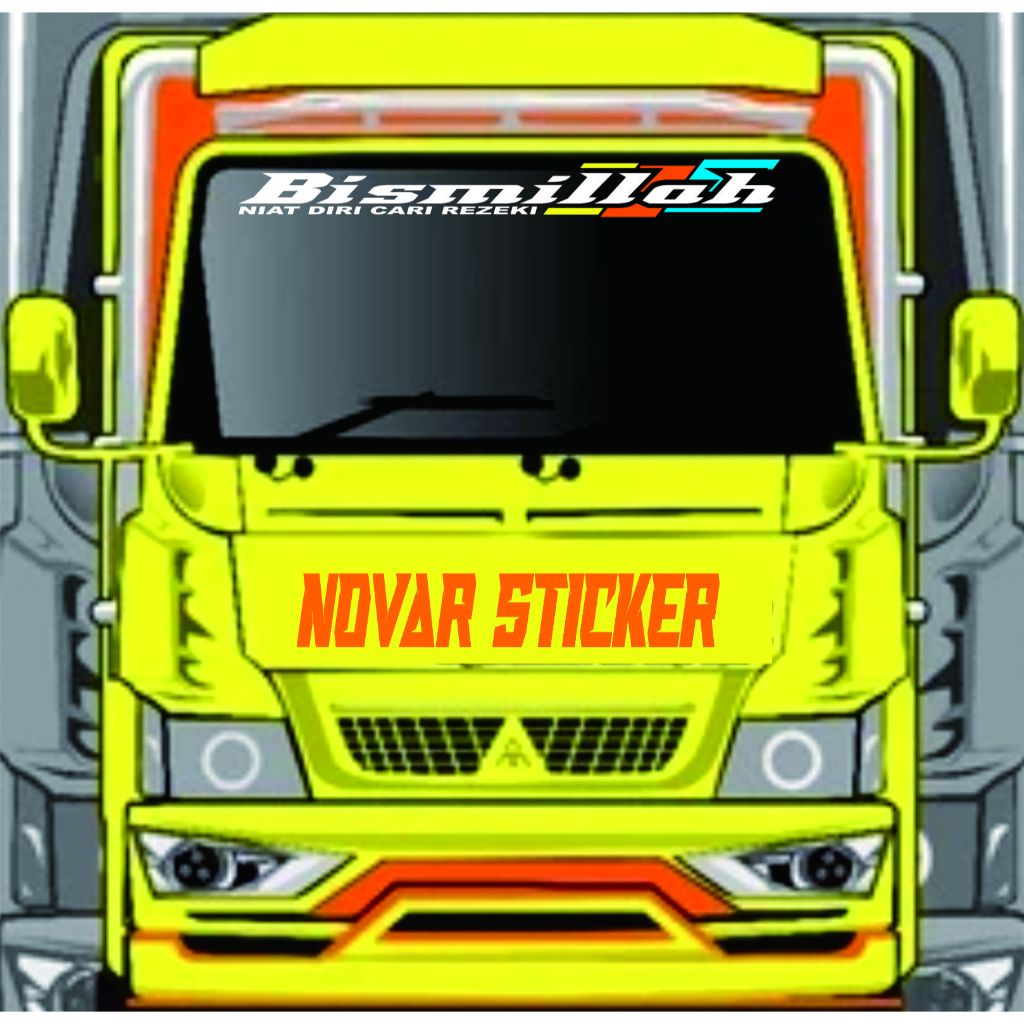 Bismillah Windshield Sticker Car Window Sticker Truck Canter Fuso ...