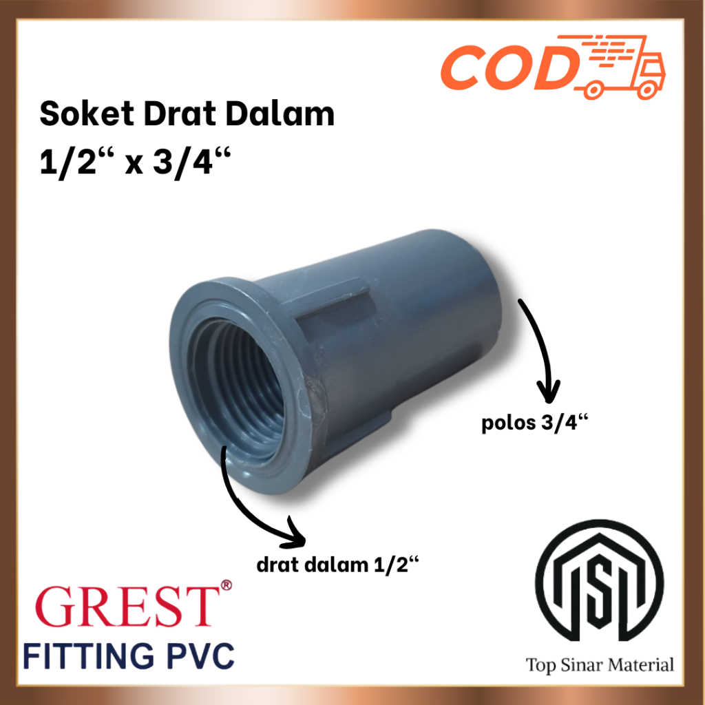 Sdd 1/2 x 3/4" AW Grest - Inner thread Sock 1/2 x 3/4" inner Sock 1/2 x ...
