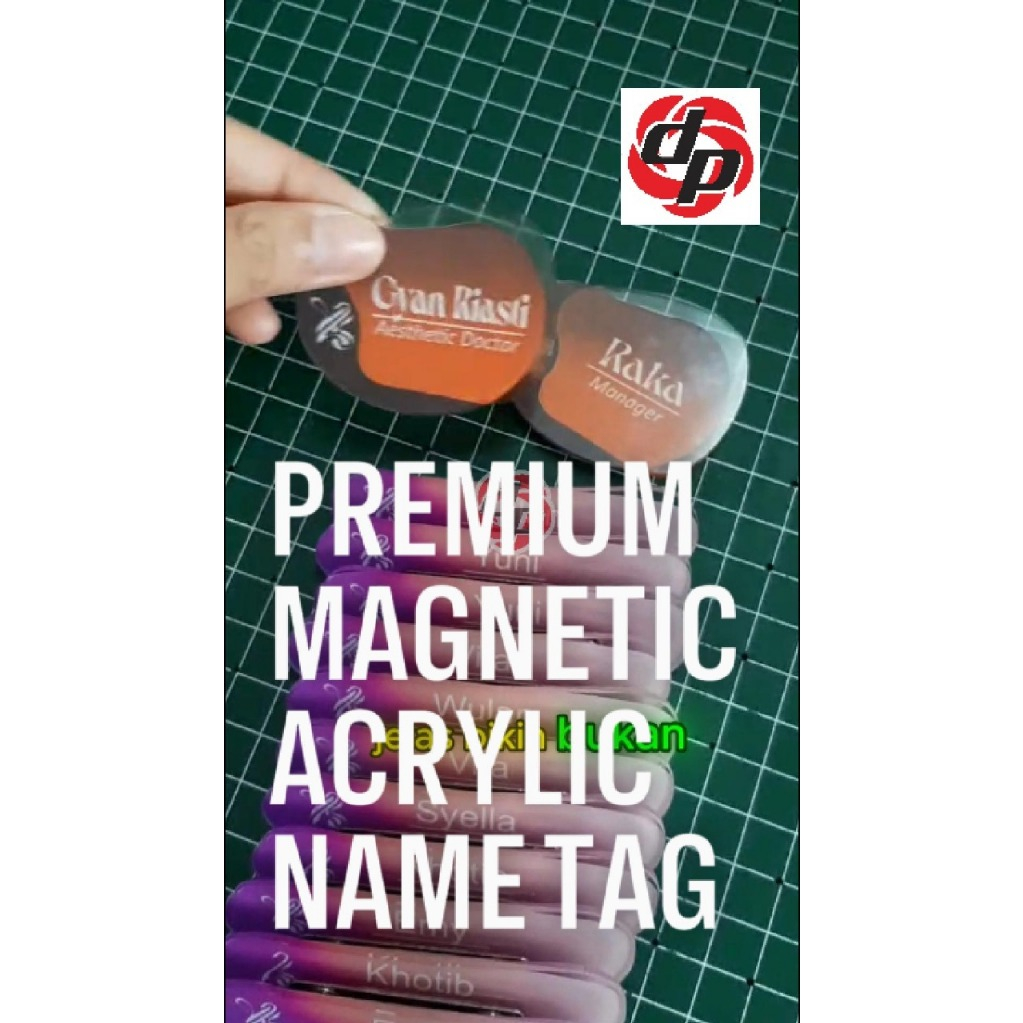 100% ORIGINAL Magnetic Acrylic Chest Nameplate NAMETAG | Shopee Philippines