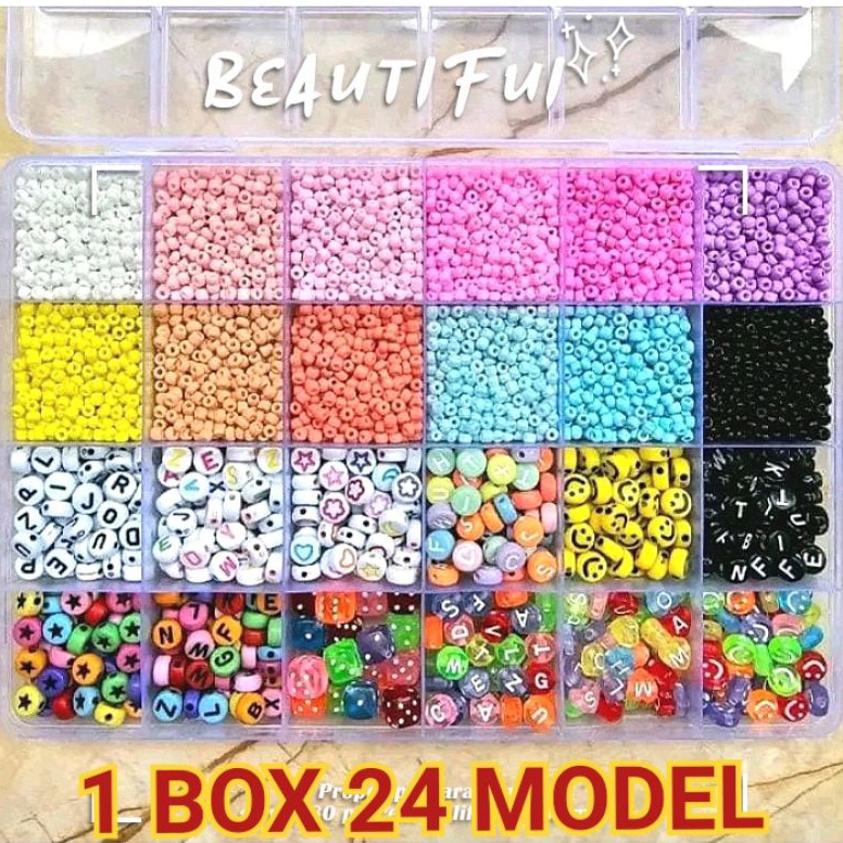 ART N58H JM One Set of Mote Beads 6 4MM Sand 24 Blocks Basic Complete ...