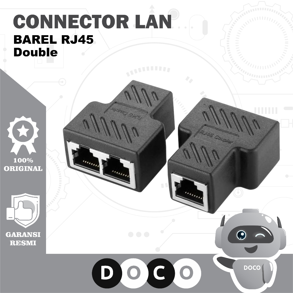 Barrel LAN Cable Connection Connector RJ45 Coupler Splitter Double 1 to ...