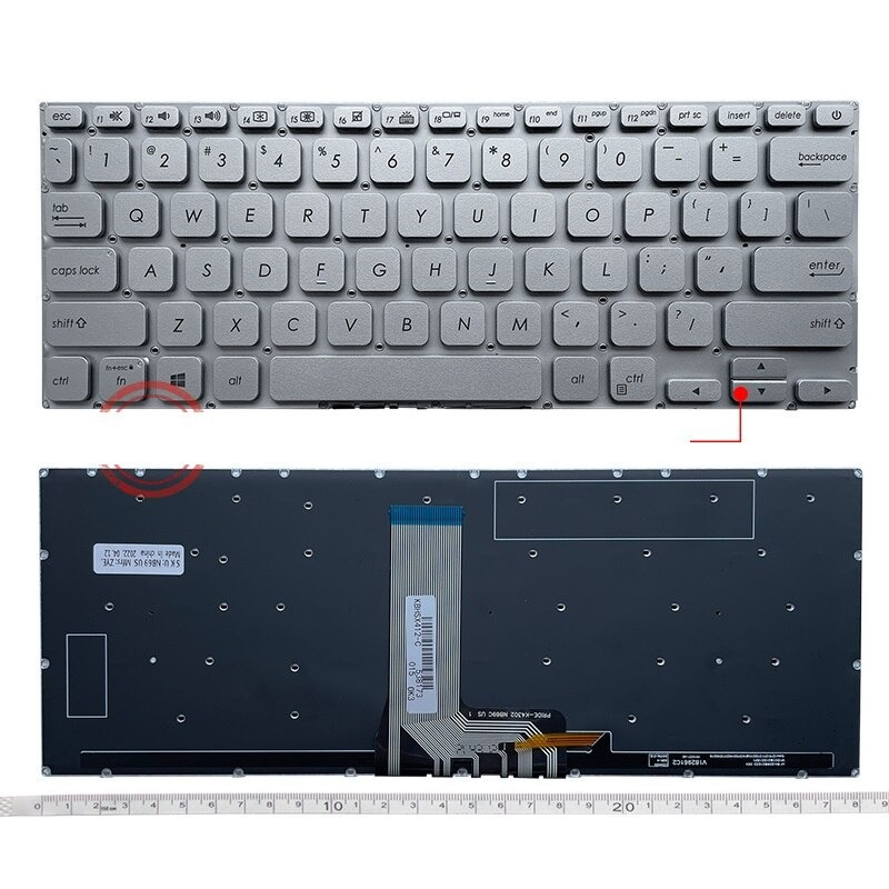 Asus VivoBook A412 X412 A412DA A412FL A412F Silver Backlight Keyboard ...