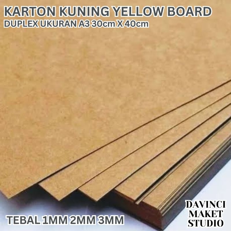(Yellow) Yellow Cardboard Model Material 1mm 2mm 3mm A3 30cm x 40cm ...