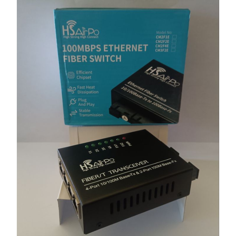 HTB HSAirPo CM2F4E 2 FO 4 LAN Fiber Optic Media Converter | Shopee ...
