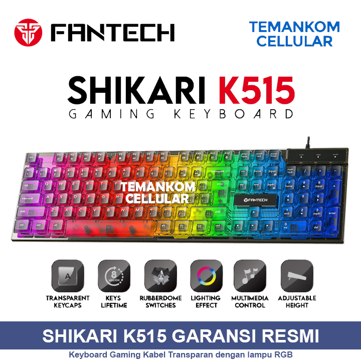 Shikari FANTECH K515 Gaming keyboard RGB Light PC laptop keyboard Official Warranty | Shopee ...