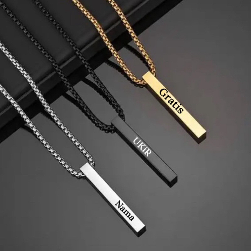 Men's TITANIUM Necklace ROLO MODEL Stainless Steel Beam Pendant/Men's ...
