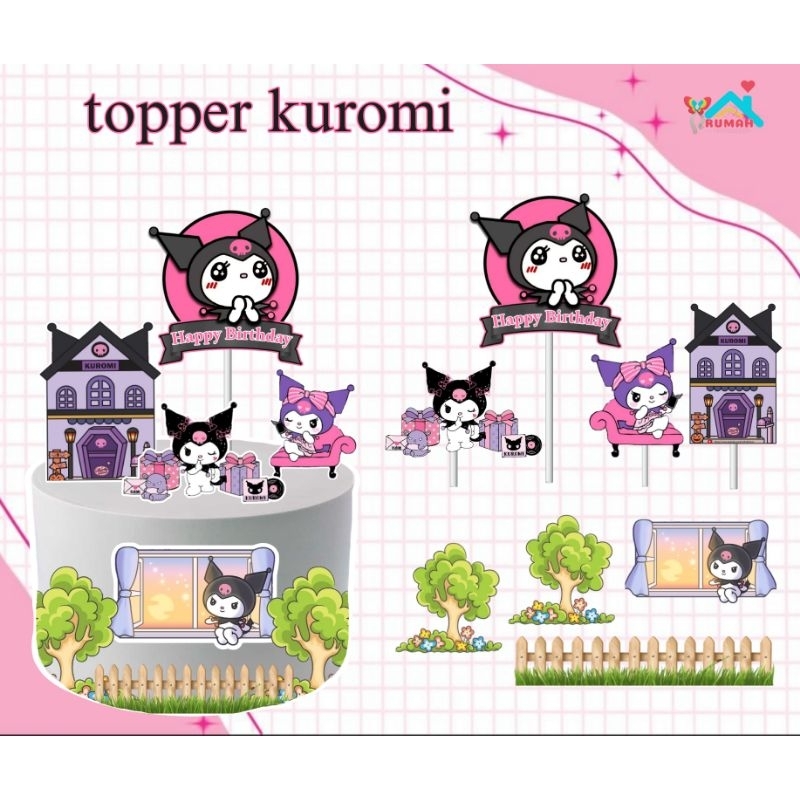 Kuromi topper/birthday cake decoration/happybirthday/toppercake zoom ...