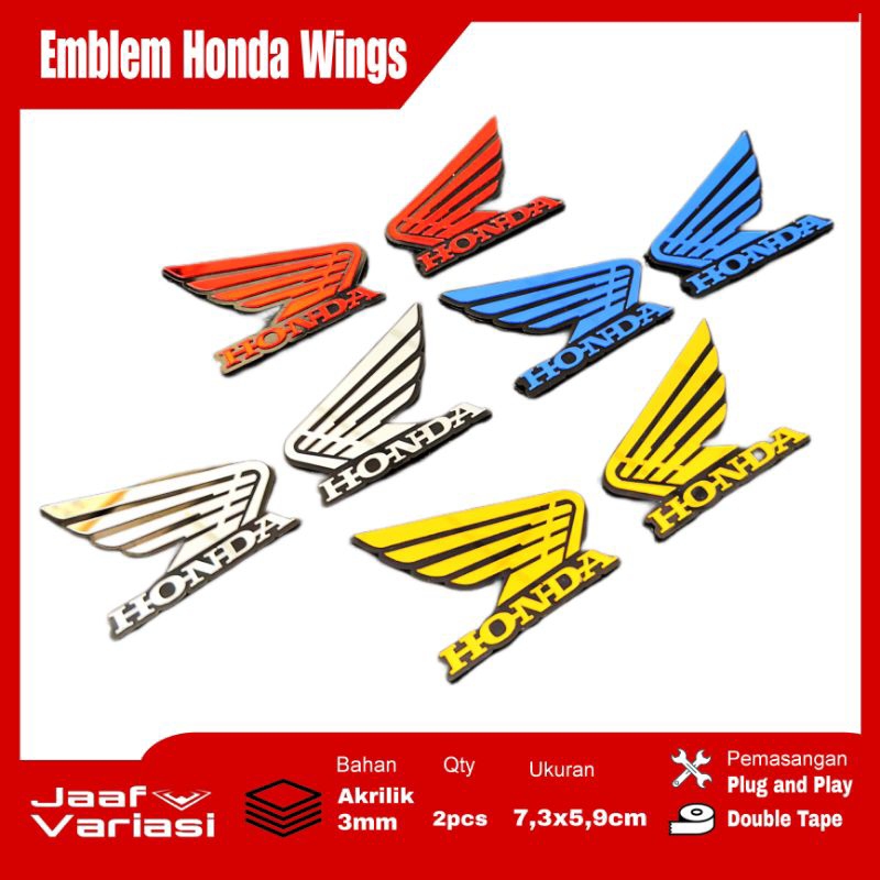 Honda WINGS EMBLEM 2PCS ACRYLIC HONDA WINGS LOGO | Shopee Philippines