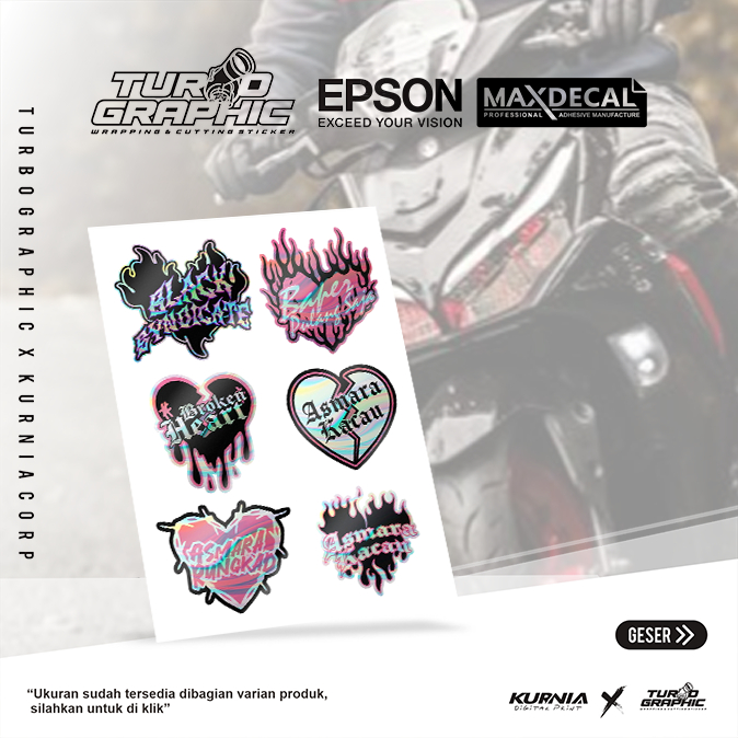 Messy Love Unit Sticker/Asmara Rungkad/Broken Heart/Model Pdl Hologram ...
