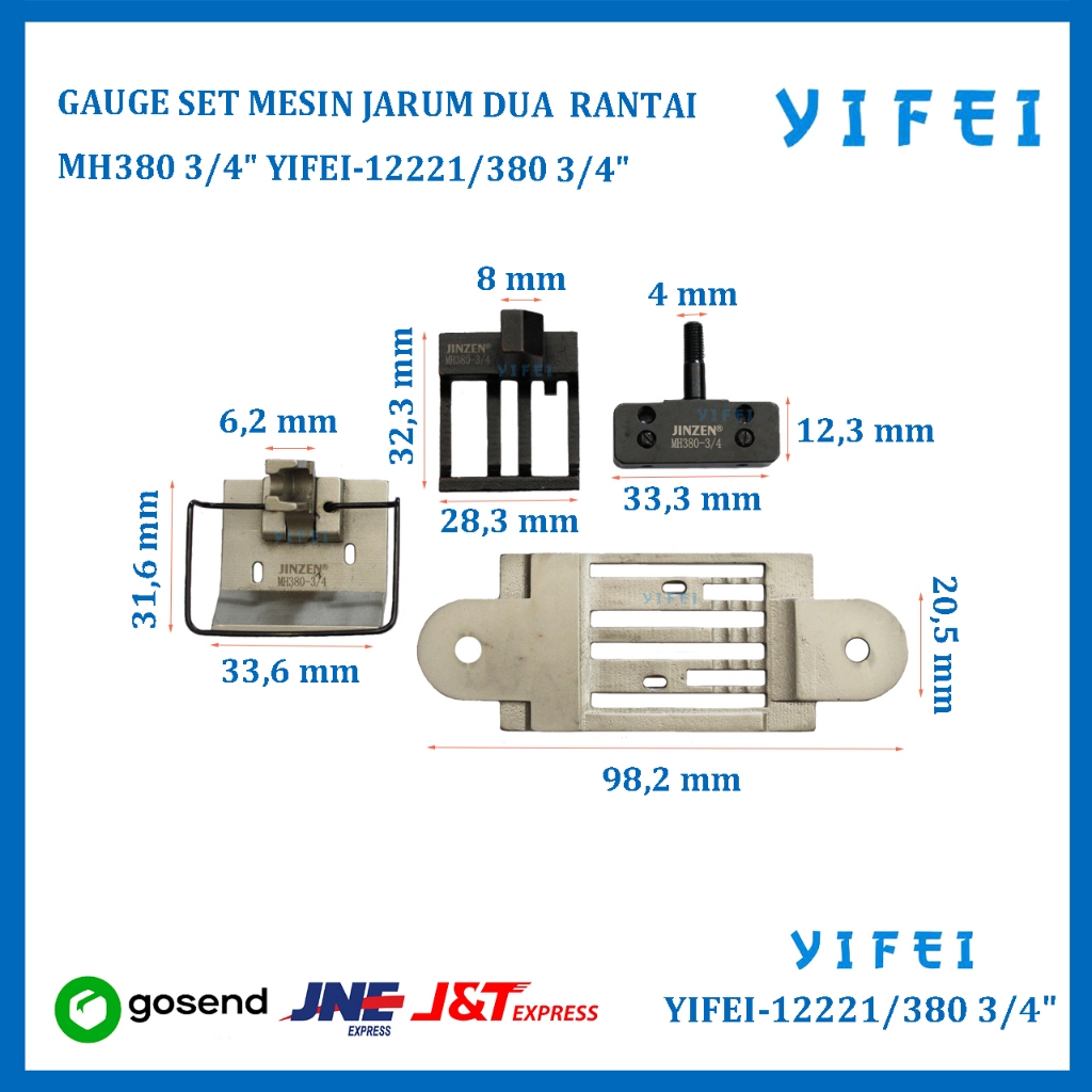MESIN GAUGE SET TWO CHAIN NEEDLE MACHINE MH380 3/4" YIFEI-12221/380(3/4 ...