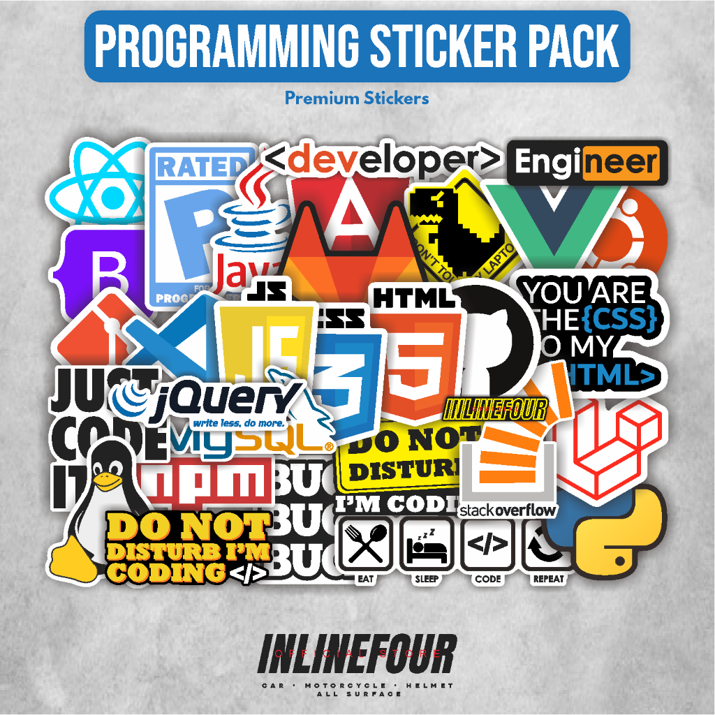 HP Sticker Pack Premium IT Technology Program Sticker Coding Theme ...
