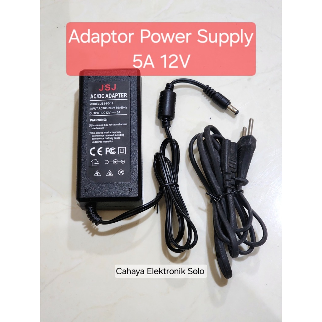 Adapter 5A 12V Power Supply AC DC Volt 5A Ampere 12volt CCTV Camera ...
