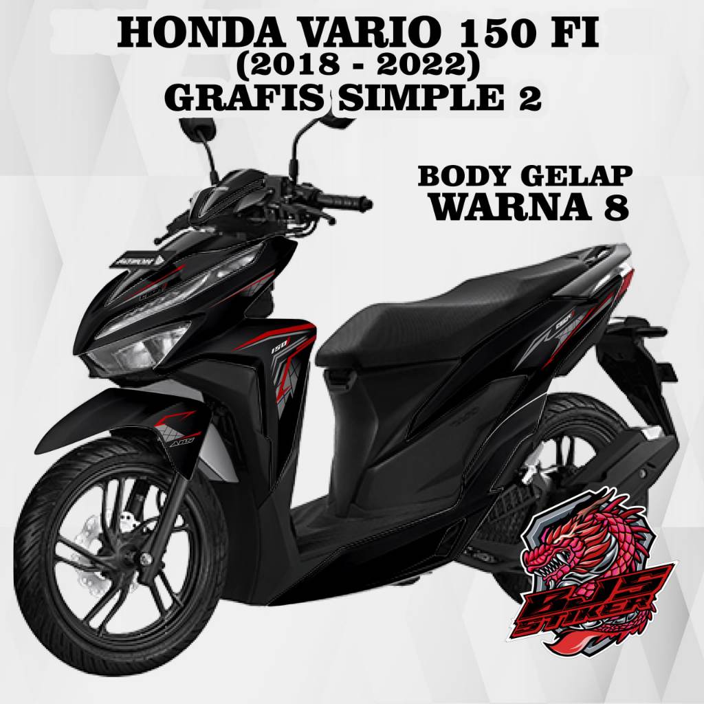 Vario 150 cc 2018-2022 simple 2 Striping Sticker - Honda Vario 150 ...