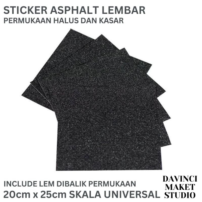 HITAM (A4) Asphalt Sticker Matte Black Sheet Smooth Rough Texture ...