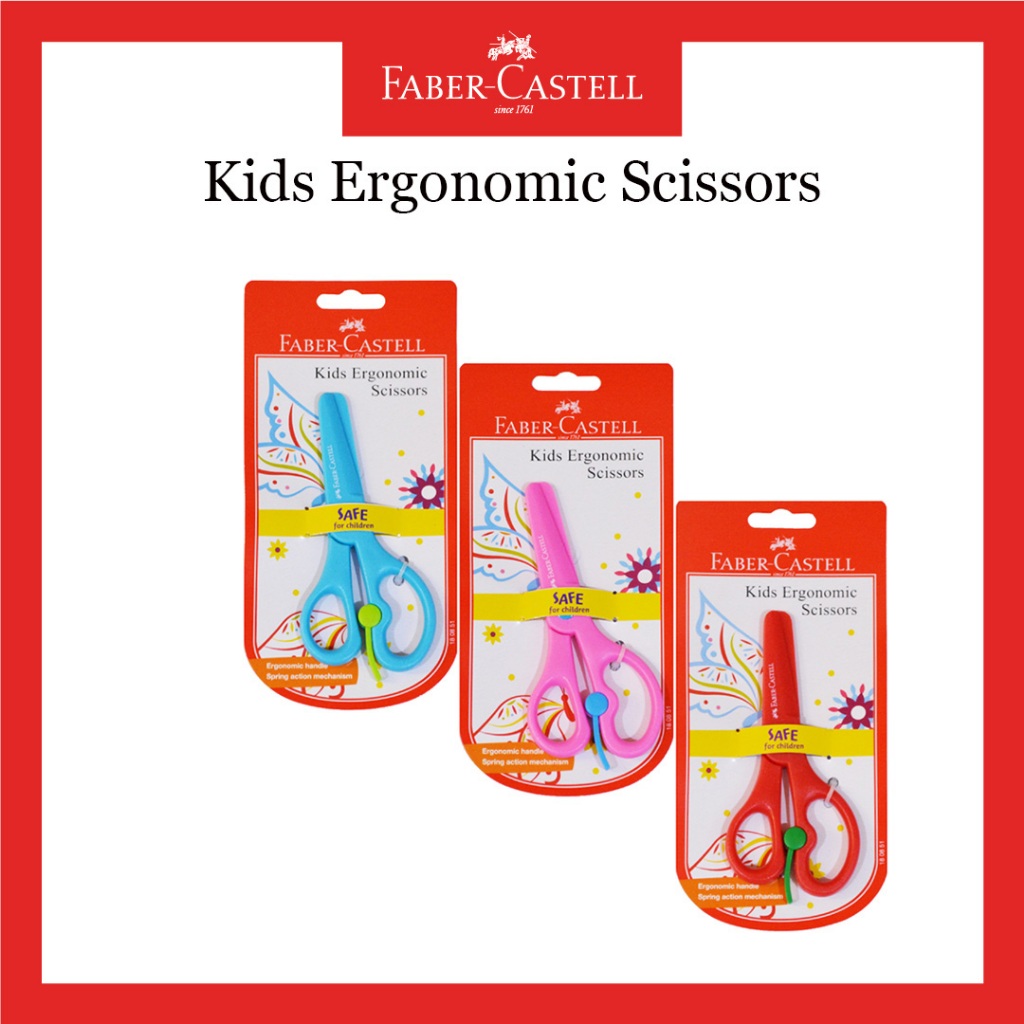Faber Castell Kids Scissors Kids Ergonomic Scissors | Shopee Philippines