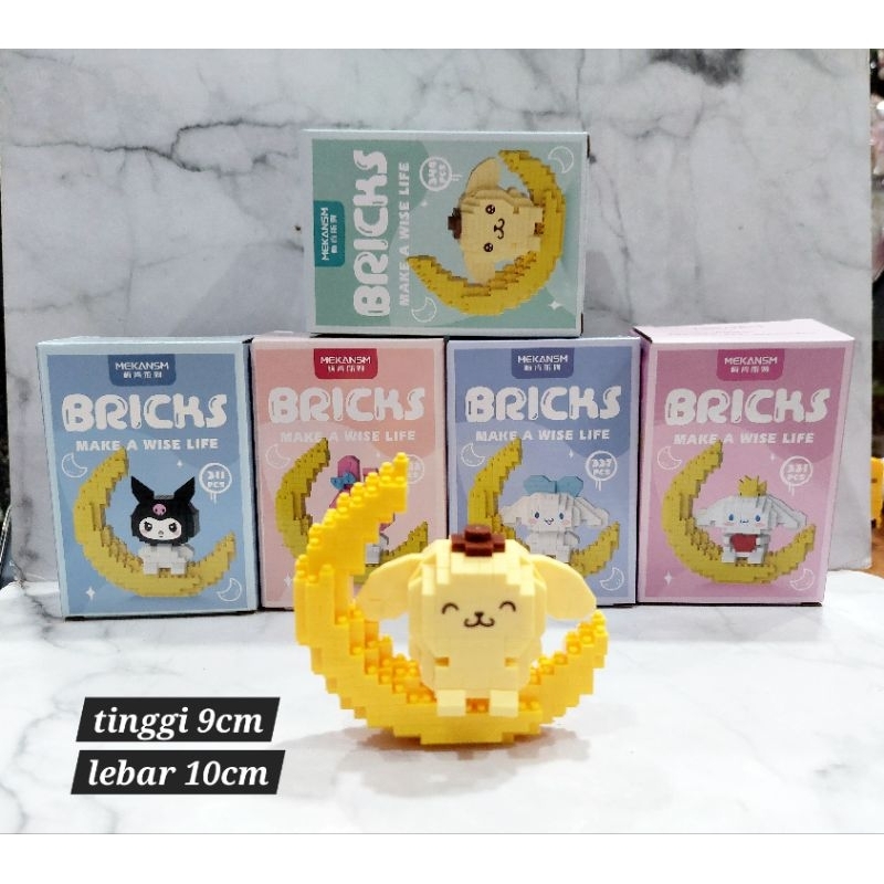 Sanrio moon brick / lego moon sanrio / kuromi brick / melody brick ...