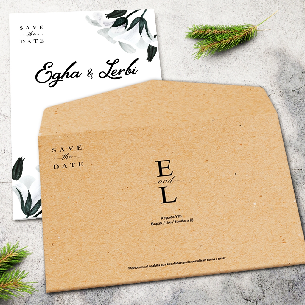 Wedding Invitation + Kraft Envelope Rustic Elegant Vintage Luxury ...