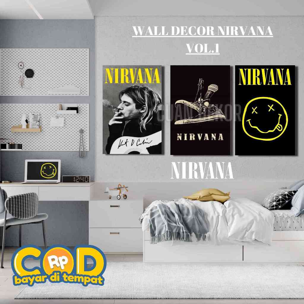 HIASAN DINDING Nirvana Rock Band Wall Hanging Poster Print Vol.1 Glossy ...