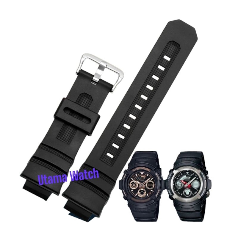 Casio G-SHOCK AW-590 AW-591 Rubber Replaceable Band Casio G Shock Aw590 ...
