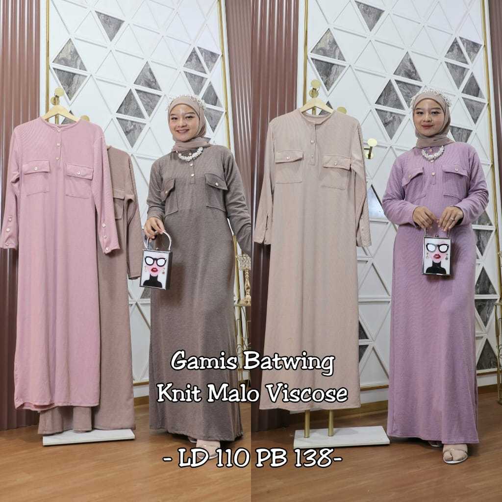 INARA INARI BATWING KNIT GAMIS GOLD BUTTONS ABAYA KNIT DRESS GAMIS ...