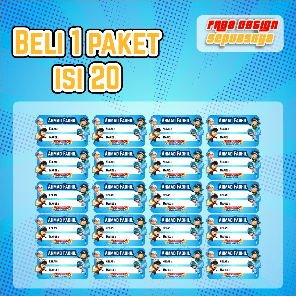 Textbook Label Sticker Custom Free Design Contents 20pcs | Shopee ...