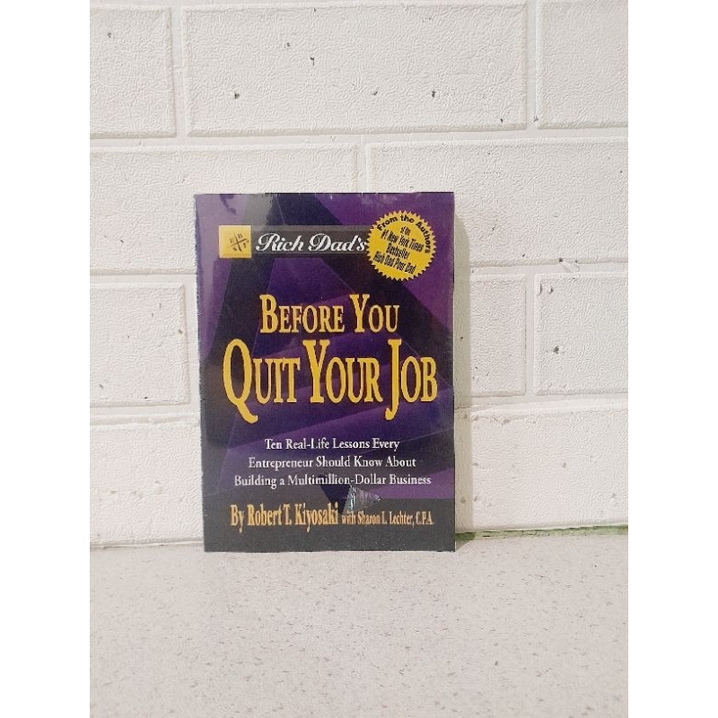 Before You Quit Your Job Robert T Kiyosaki Shopee Philippines
