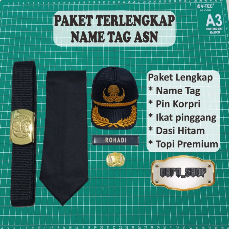 The Complete ASN Name Tag Package (Nametag, Pin, Belt, Tie, Hat ...