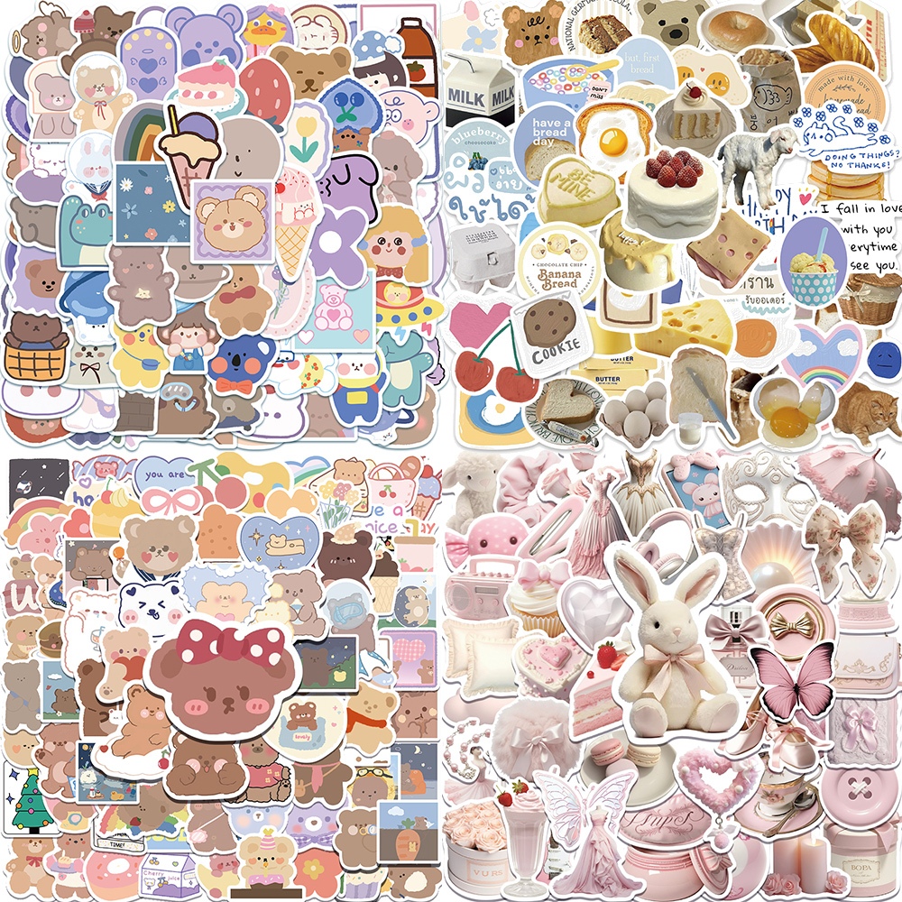 Lcuc Aesthetic Cartoon Stickers Pack Vinyl Waterproof Stickers- Journal ...