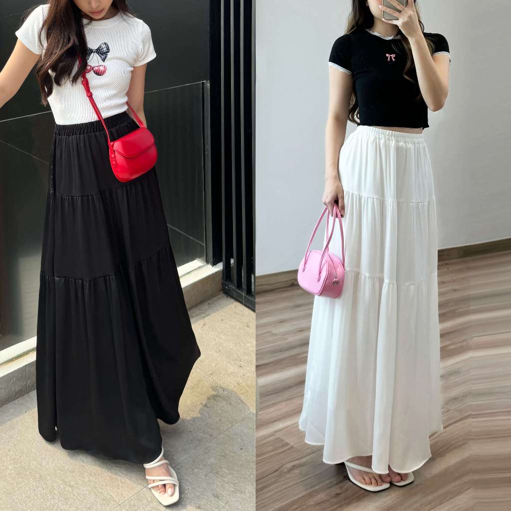 Strait Long Flare Skirt | Shopee Philippines