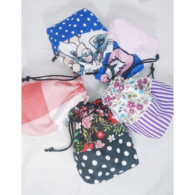 KATUN Mini Cotton Fabric Coin Drawstring Pouch uk 13x14cm | Shopee ...