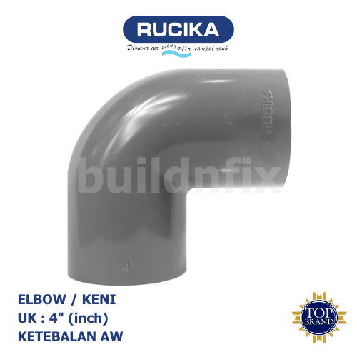 Rucika ELBOW/KENI PVC 90 Degree 4" AW (Thick) | Shopee Philippines
